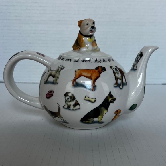 Kitchen | Whimsical Dog Teapot Bulldog Lid Various Breeds Poem Novelty ...